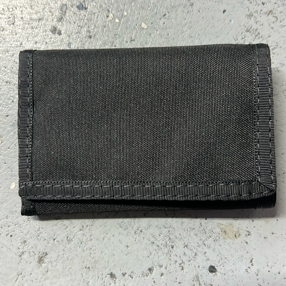 New Mens Velcro Trifold Wallet In Black - Gem